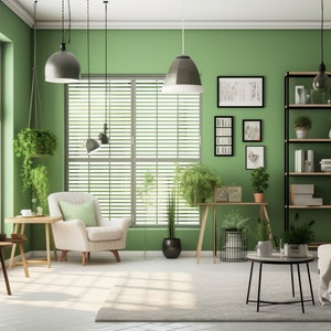 Green Home Office Virtual Background | 5 Zoom Virtual Backgrounds ...