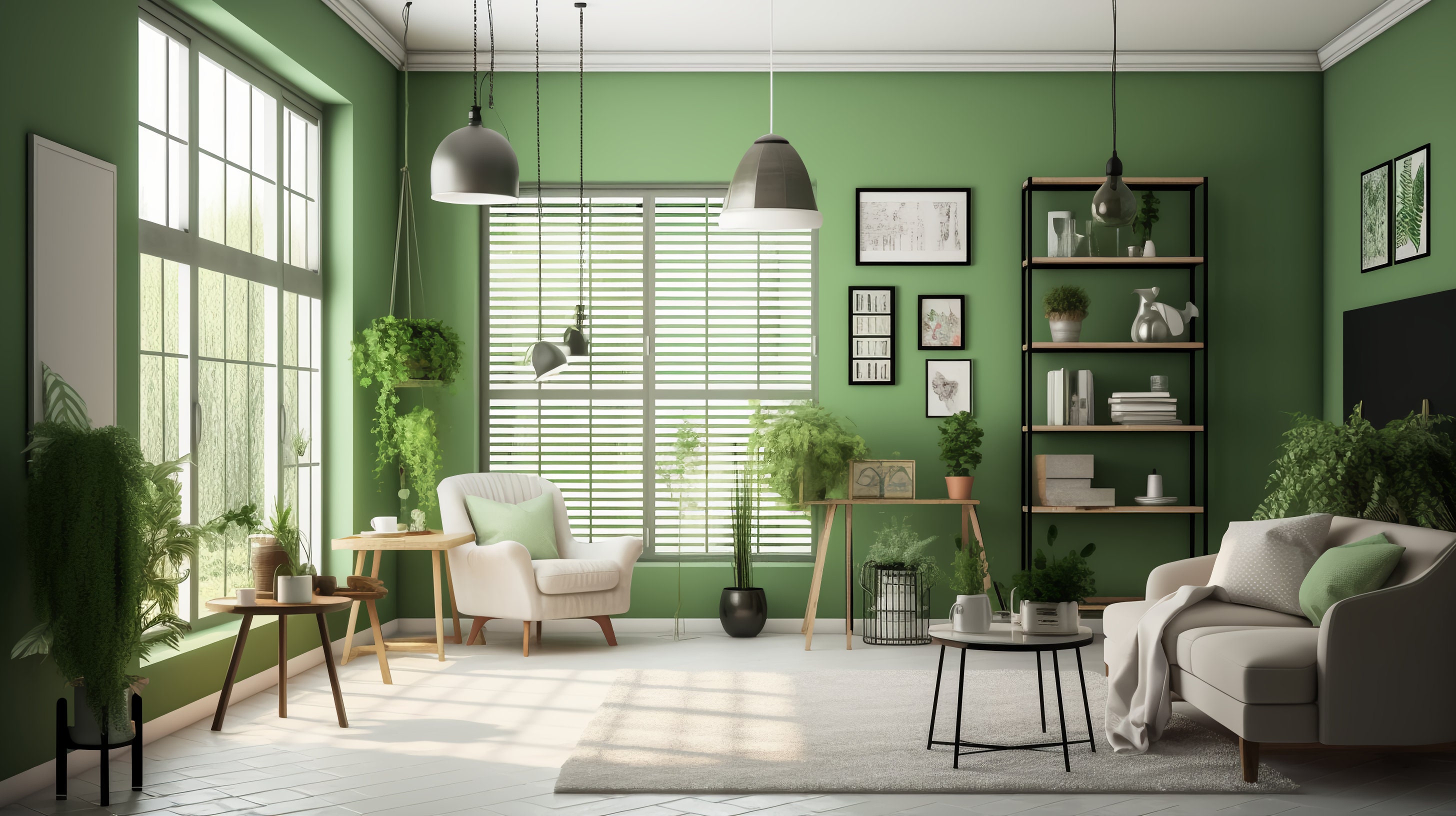 Green Home Office Virtual Background | 5 Zoom Virtual Backgrounds ...