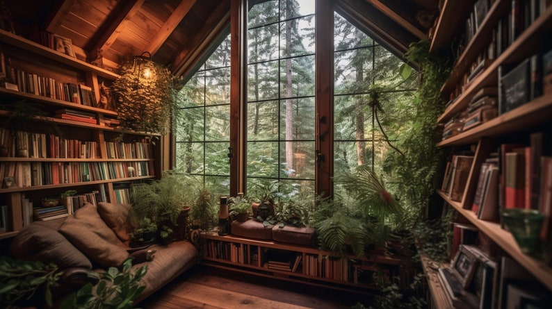 Cozy Cabin Virtual Background | 5 Zoom Virtual Backgrounds | Backdrop ...