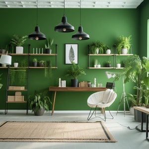Green Home Office Virtual Background | 5 Zoom Virtual Backgrounds ...