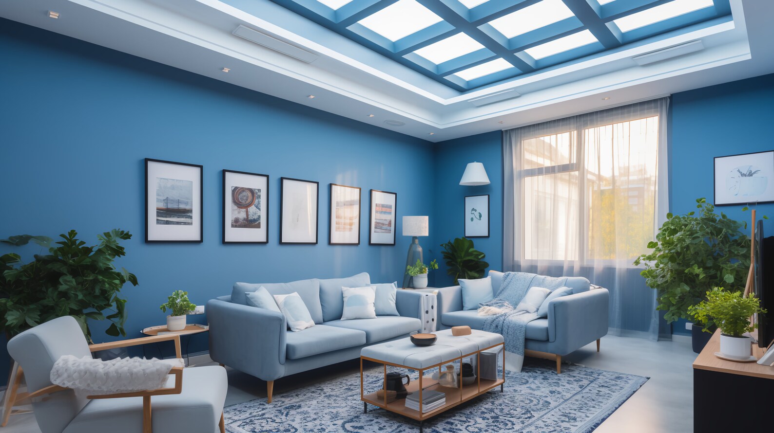 Blue Home Office Virtual Background | 5 Zoom Virtual Backgrounds ...