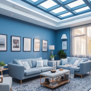 Blue Home Office Virtual Background | 5 Zoom Virtual Backgrounds ...
