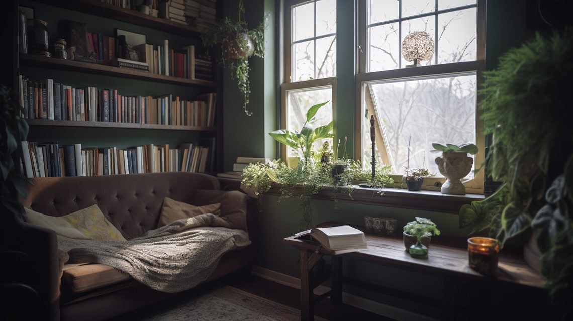 Reading Nook Virtual Background | 5 Zoom Virtual Backgrounds | Backdrop ...