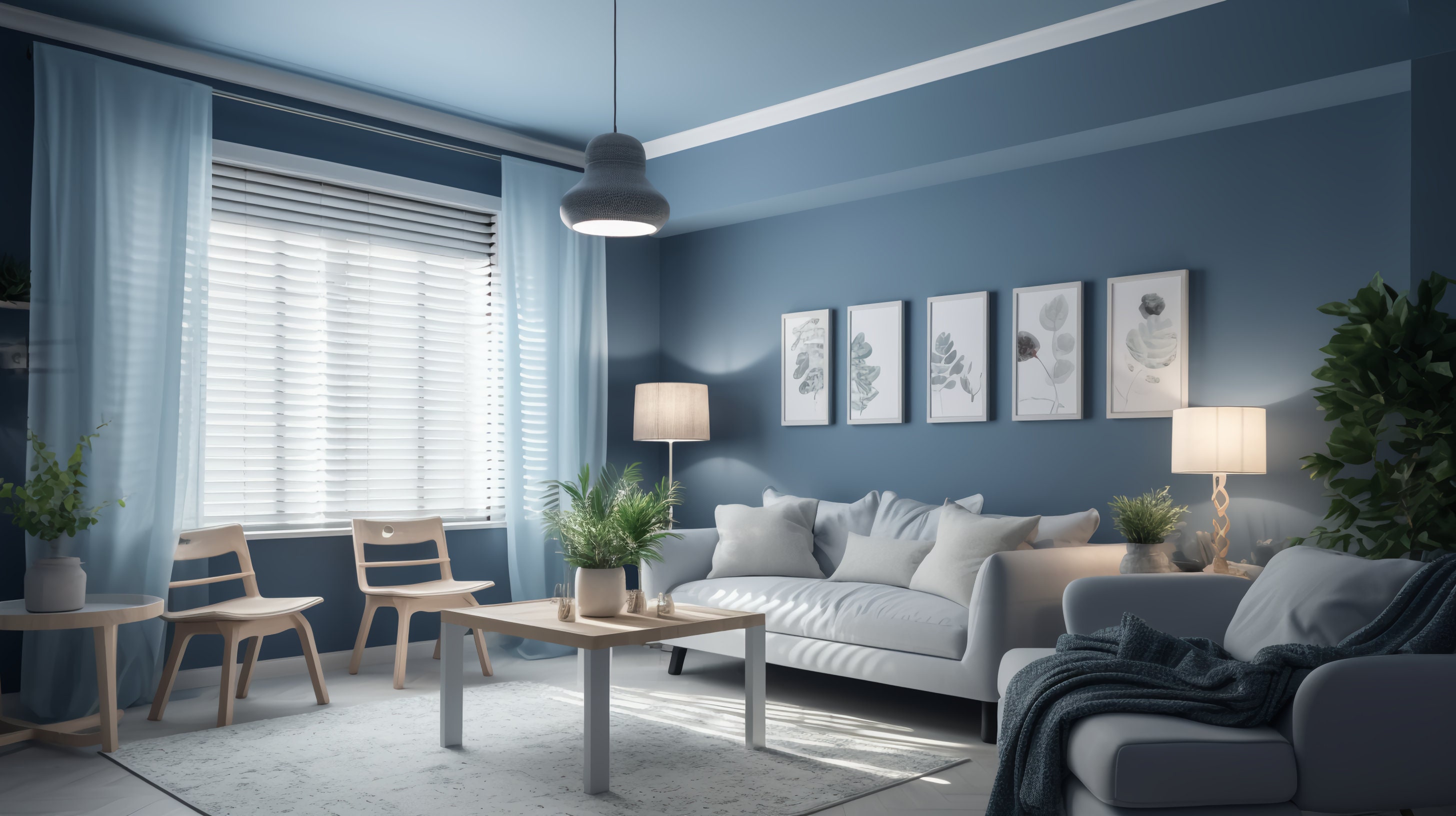 Blue Home Office Virtual Background | 5 Zoom Virtual Backgrounds ...