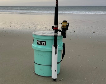 2 Fishing Rod Holder for YETI Loadout Bucket, Aluminum Frame, USA Made ...