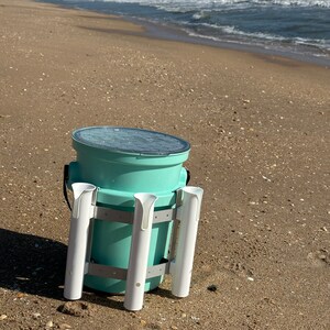 3 Fishing Rod Holder for YETI Loadout Bucket, Aluminum Frame, USA Made ...