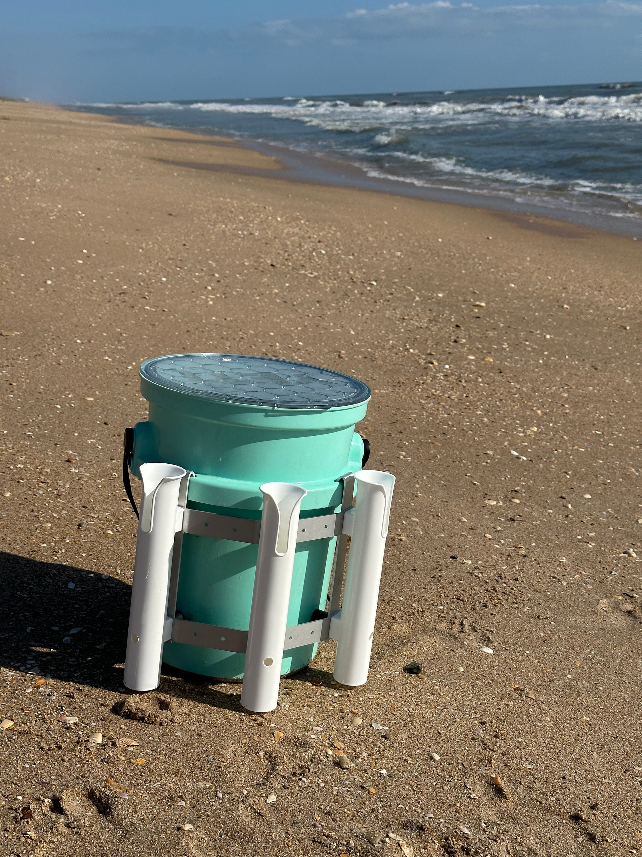 3 Fishing Rod Holder for YETI Loadout Bucket, Aluminum Frame, USA Made ...