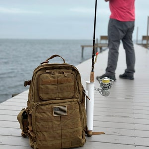 Fishing Rod Holder for MOLLE/PALS Backpack, Powder Coated Aluminum ...