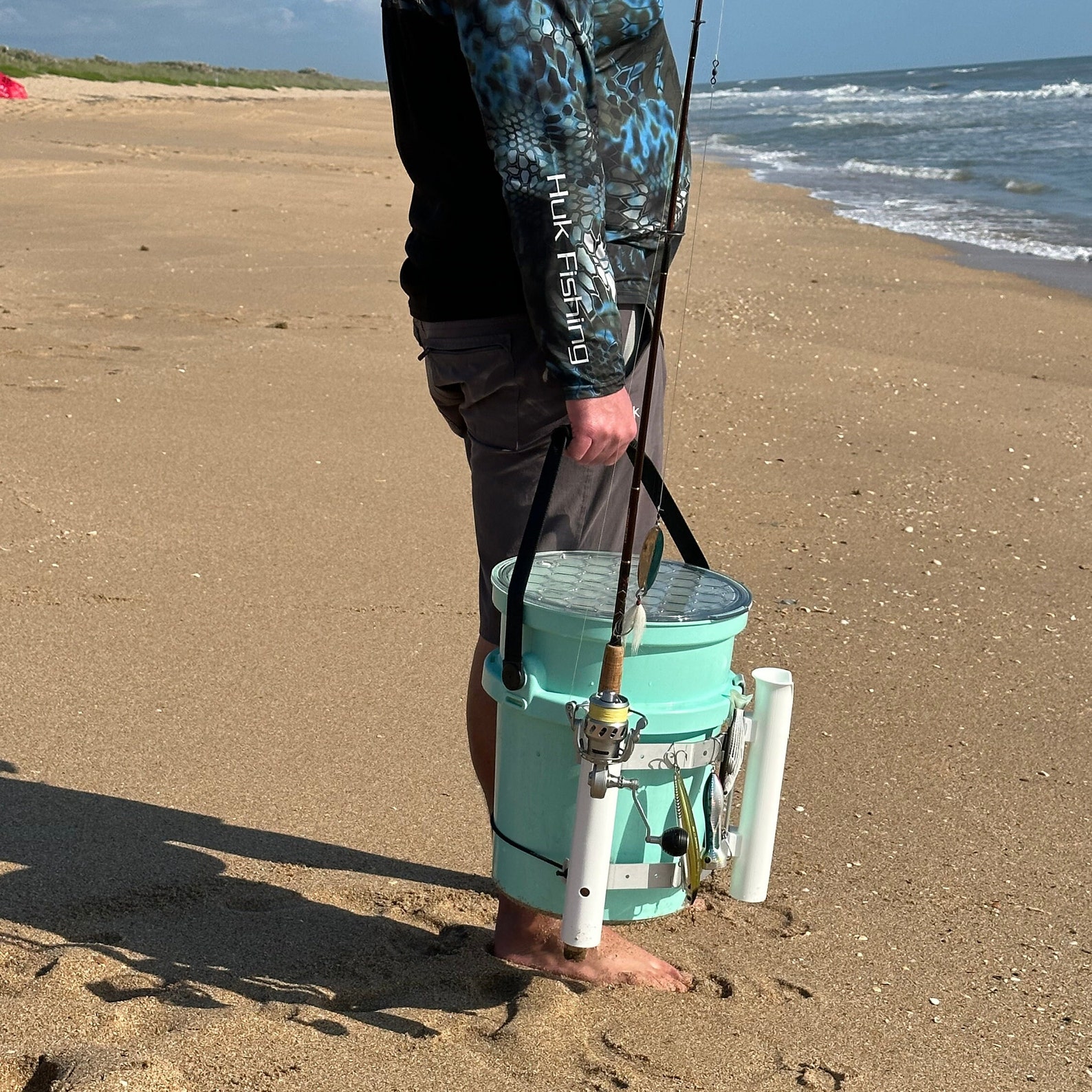 2 Fishing Rod Holder for YETI Loadout Bucket, Aluminum Frame, USA Made ...