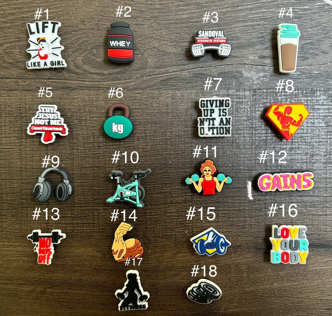 Gym Themed Croc Charms, Fitness Charms, Weight Lifting Croc Charms I ...