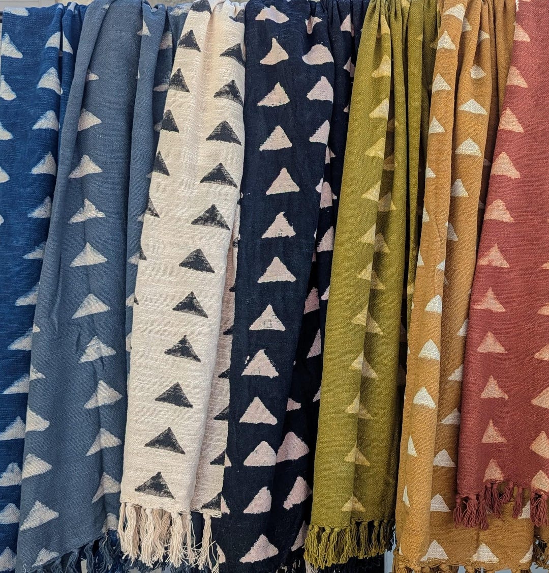 Boho Style Geometric Block Print Throw - Etsy