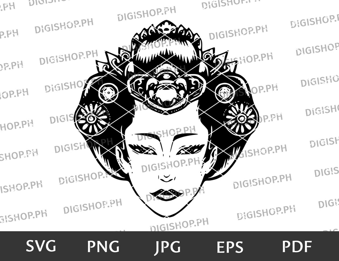 Diseños vectoriales de geishas / svg png jpg pdf y esp. - Etsy España