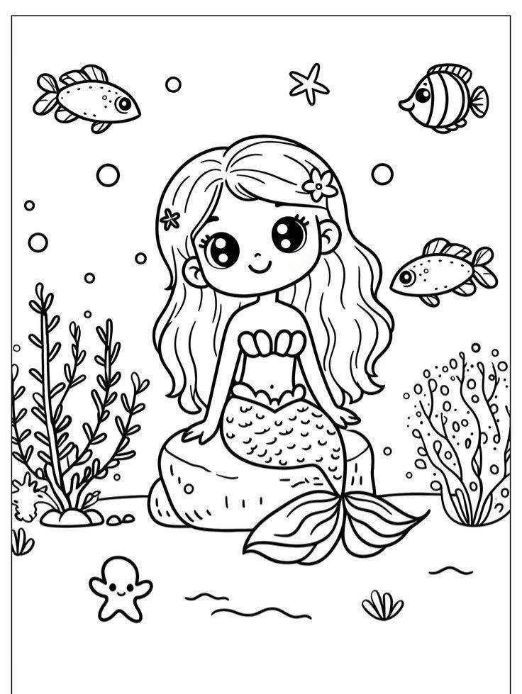 Pre School Mermaid Coloring Pages for Preschool Kids | Fun & Creative ...