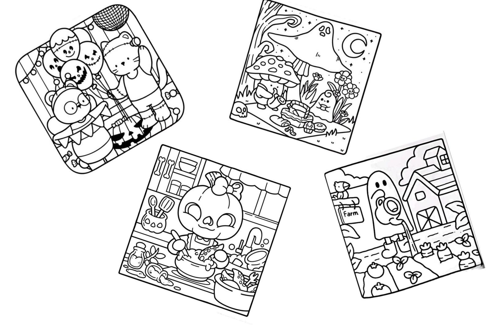 Spooky Cutie Coloring Page | Adorable Creepy Creatures for Fun ...