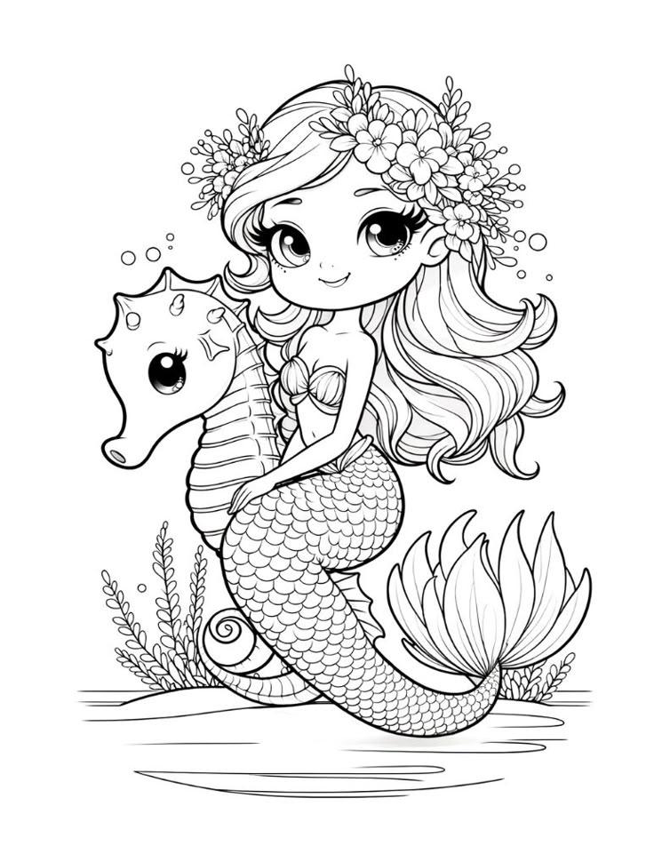 Pre School Mermaid Coloring Pages for Preschool Kids | Fun & Creative ...
