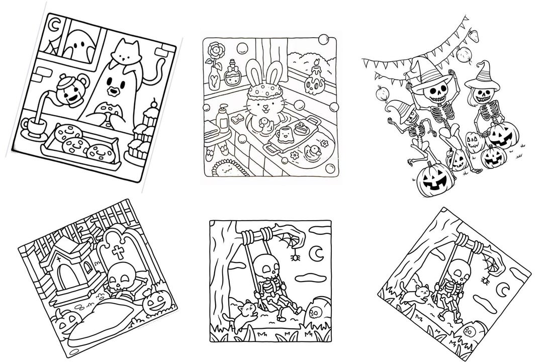 Spooky Cutie Coloring Page | Adorable Creepy Creatures for Fun ...
