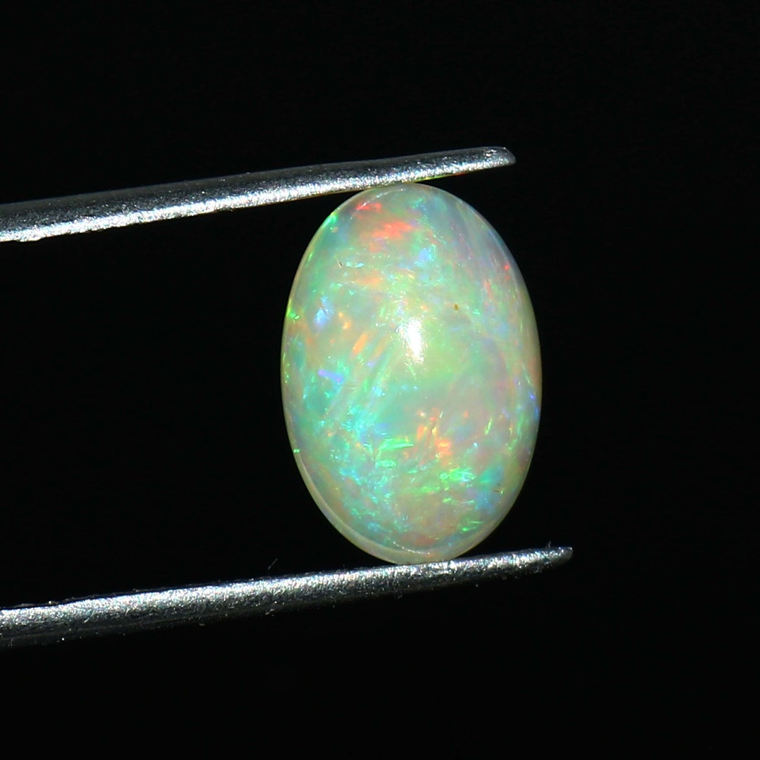 AAA Grade White Opal Cabochon Gemstone Handmade Oval Shape Opal ...