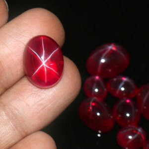Red Star Sapphire - Lindy Star Red Oval Gemstone - Lindy Star Cabochon ...