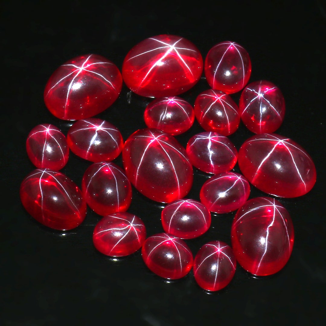 Red Star Sapphire Lindy Star Red Oval Gemstone Lindy Star Cabochon star ...