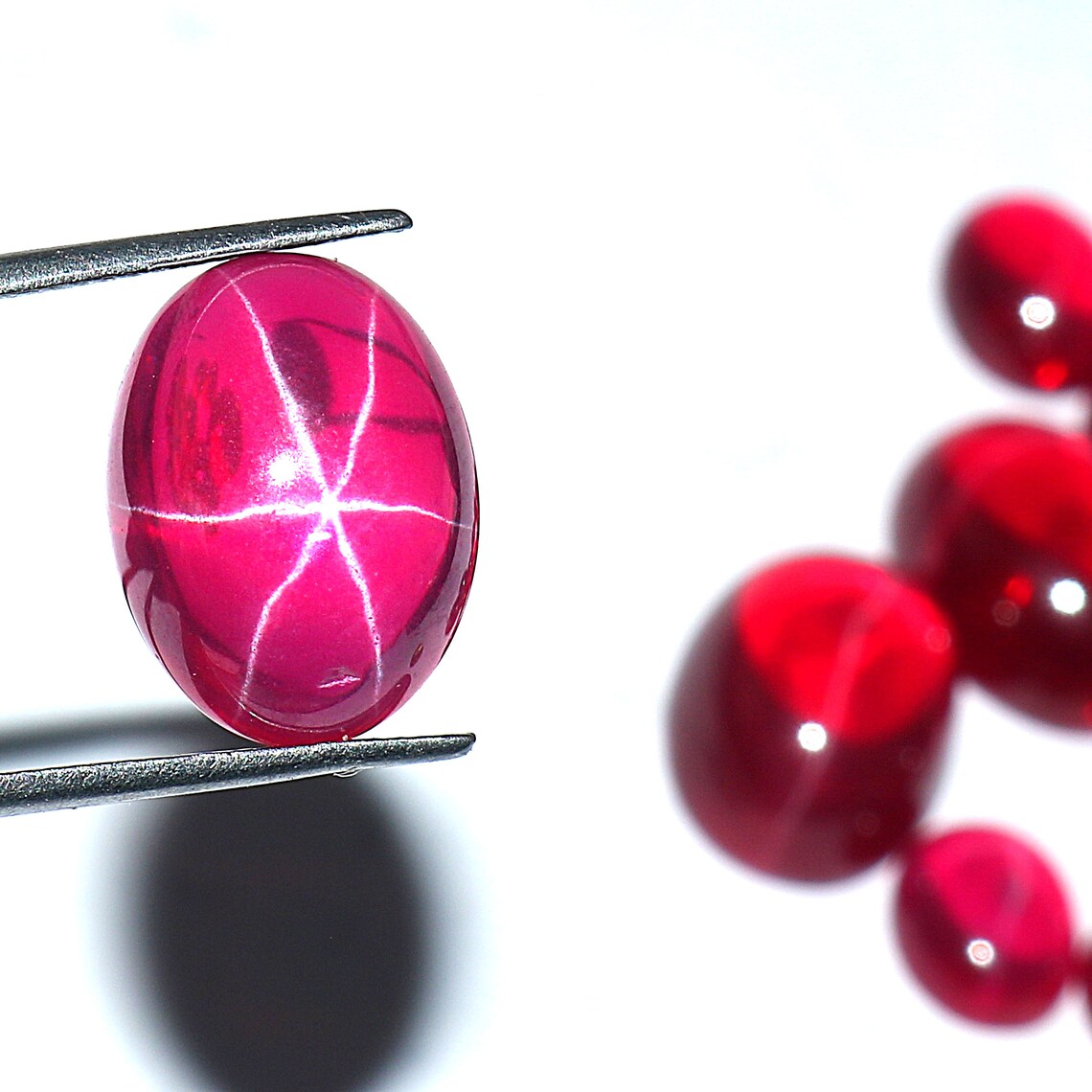Red Star Sapphire Lindy Star Red Oval Gemstone Lindy Star Cabochon star ...