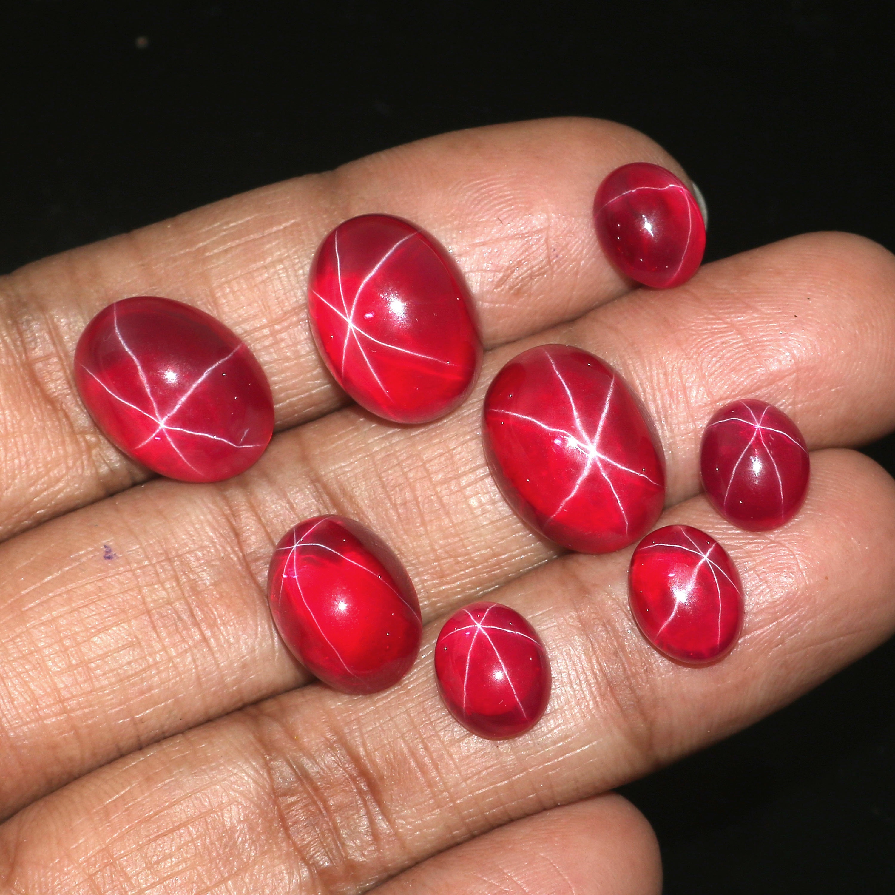 Red Star Sapphire Lindy Star Red Oval Gemstone Lindy Star Cabochon star ...