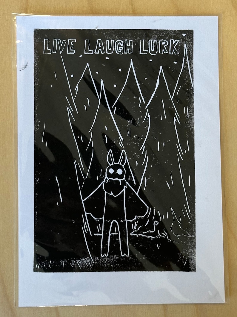 Live Laugh Lurk Mothman Print - Etsy