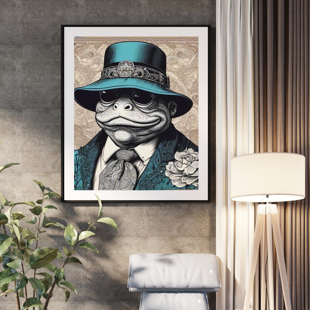 Victorian Frog Gentleman Portrait: Vintage Animal Wall Art - Etsy
