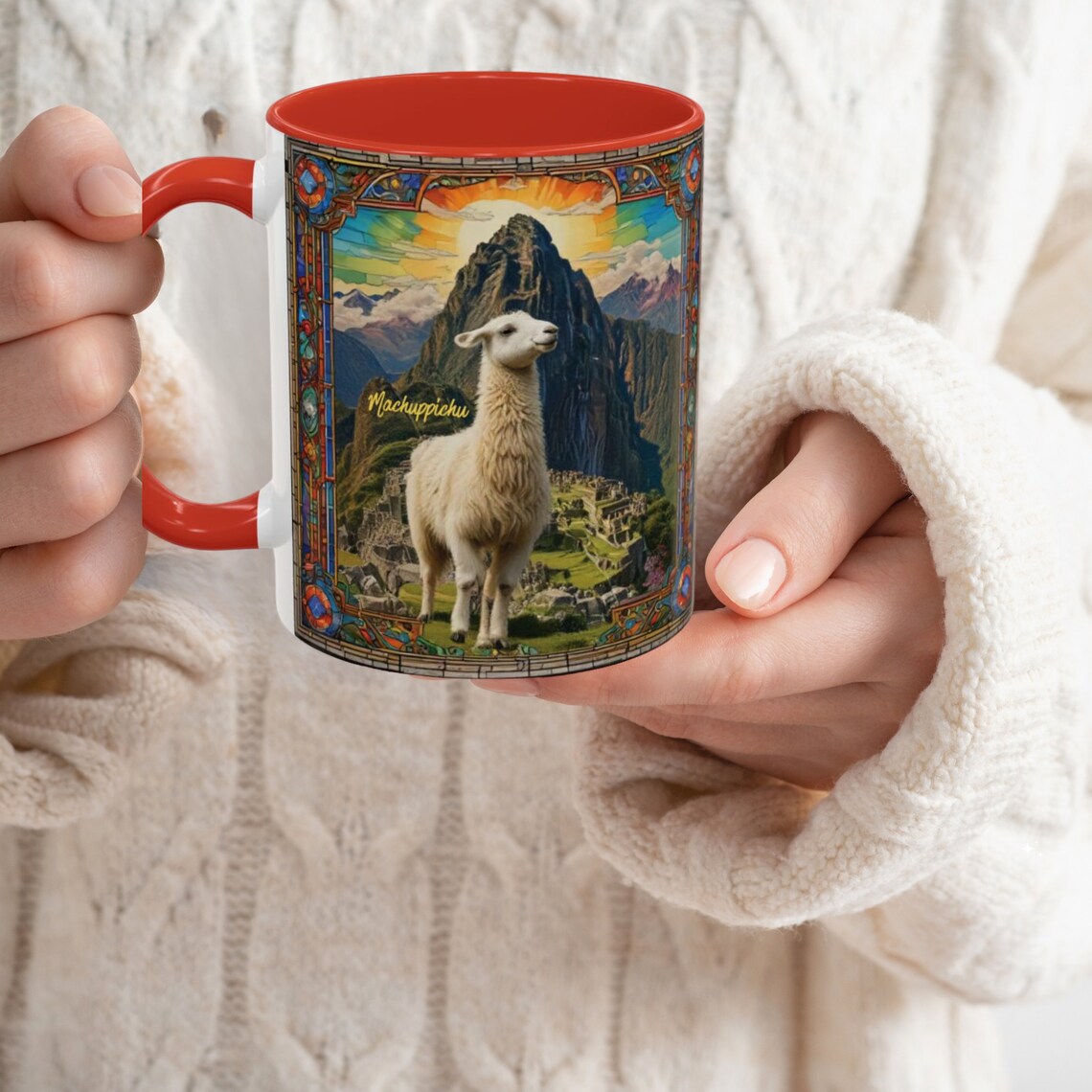 Machu Picchu Llama Mug: Colorful Peruvian Coffee Cup - Etsy