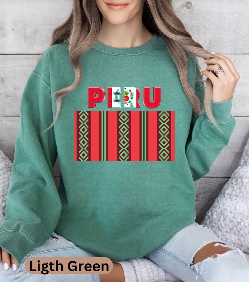 Peruvian Sweater With Peruvian Map Design, Peruana, Latina Shirt, Peru ...