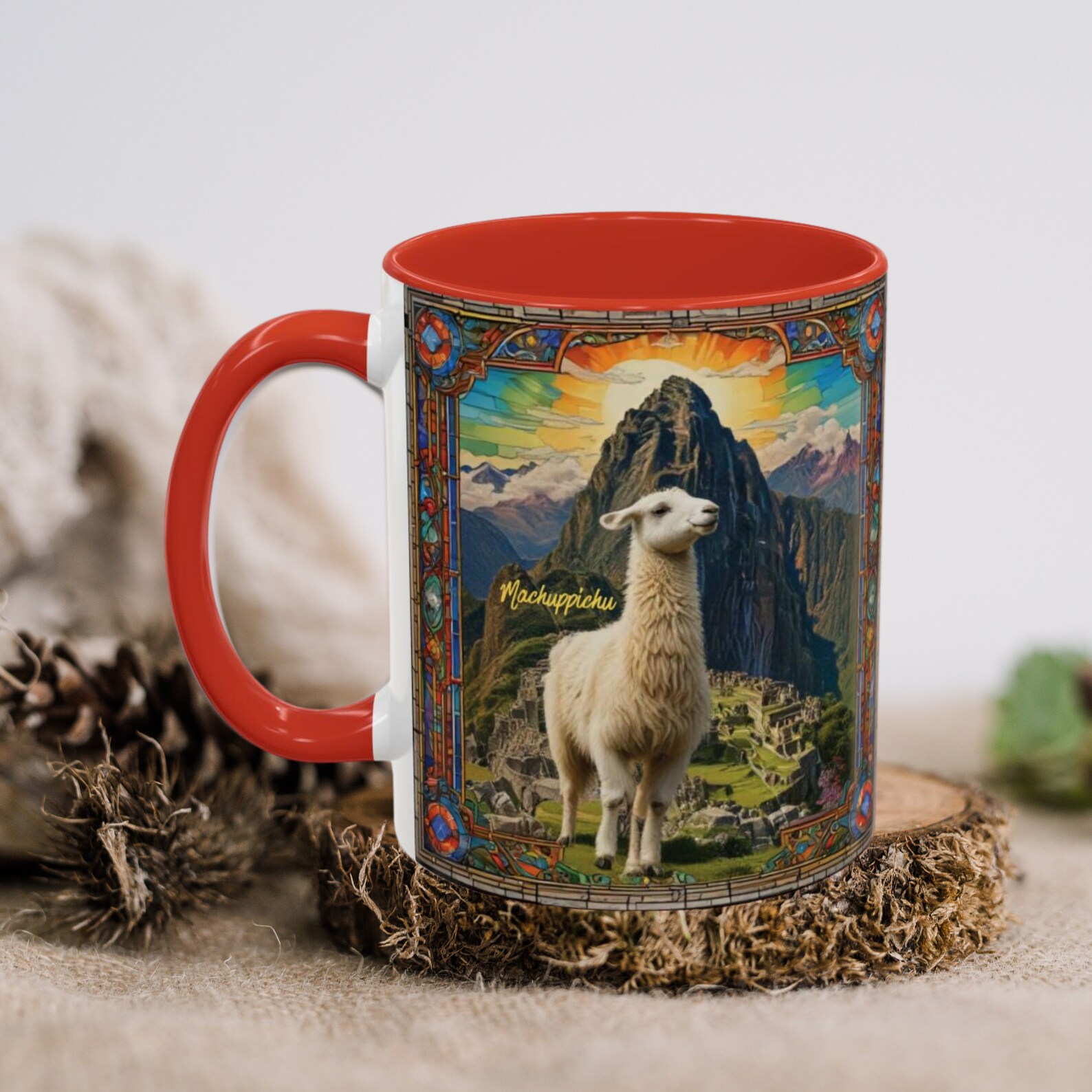 Machu Picchu Llama Mug: Colorful Peruvian Coffee Cup - Etsy