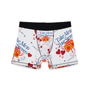 Take Me to Your Stereo Men's Boxers (AOP), Funny Men's Boxers, Linen ...