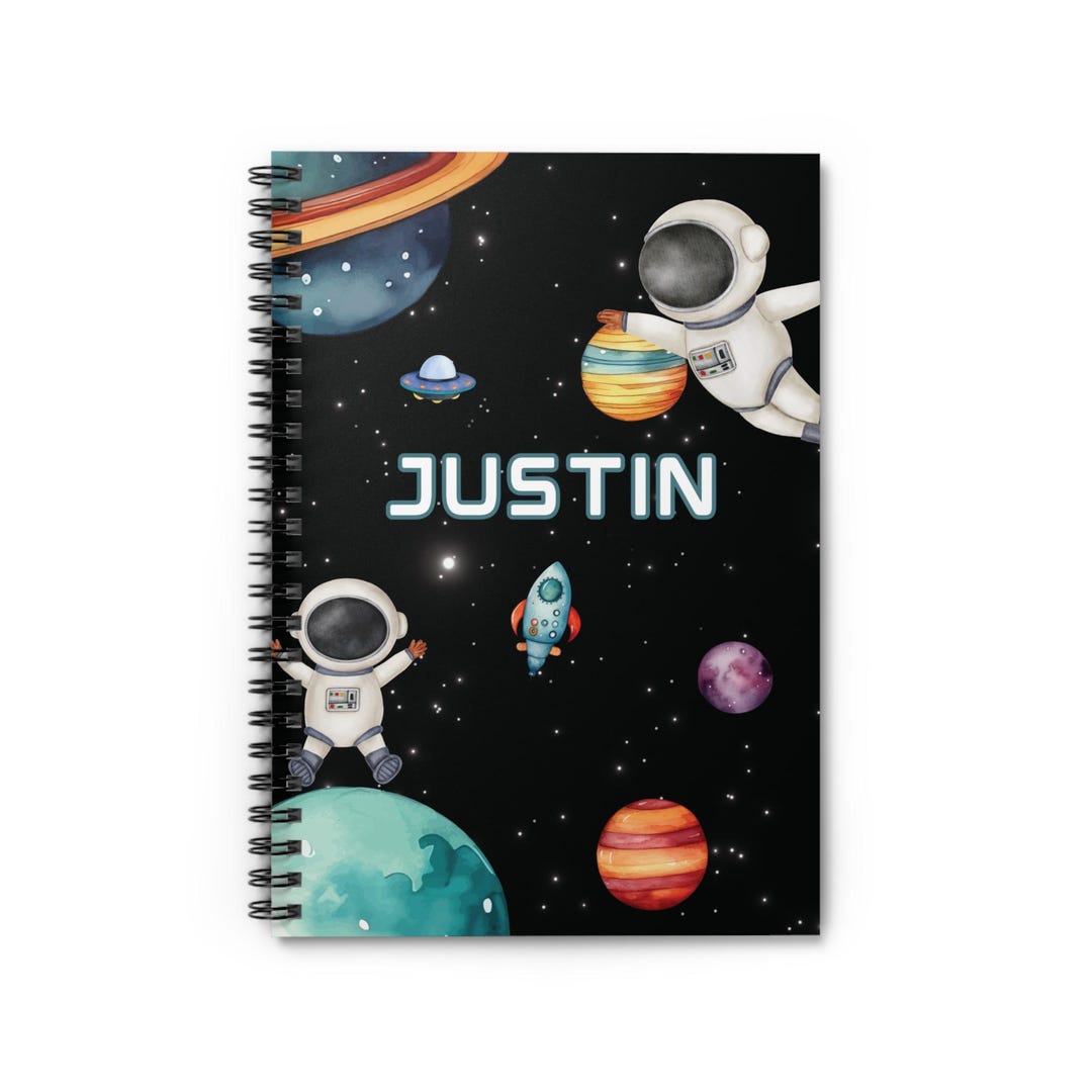 Astronaut Kids Walking on Distant Planet Notebook, Retro Space ...