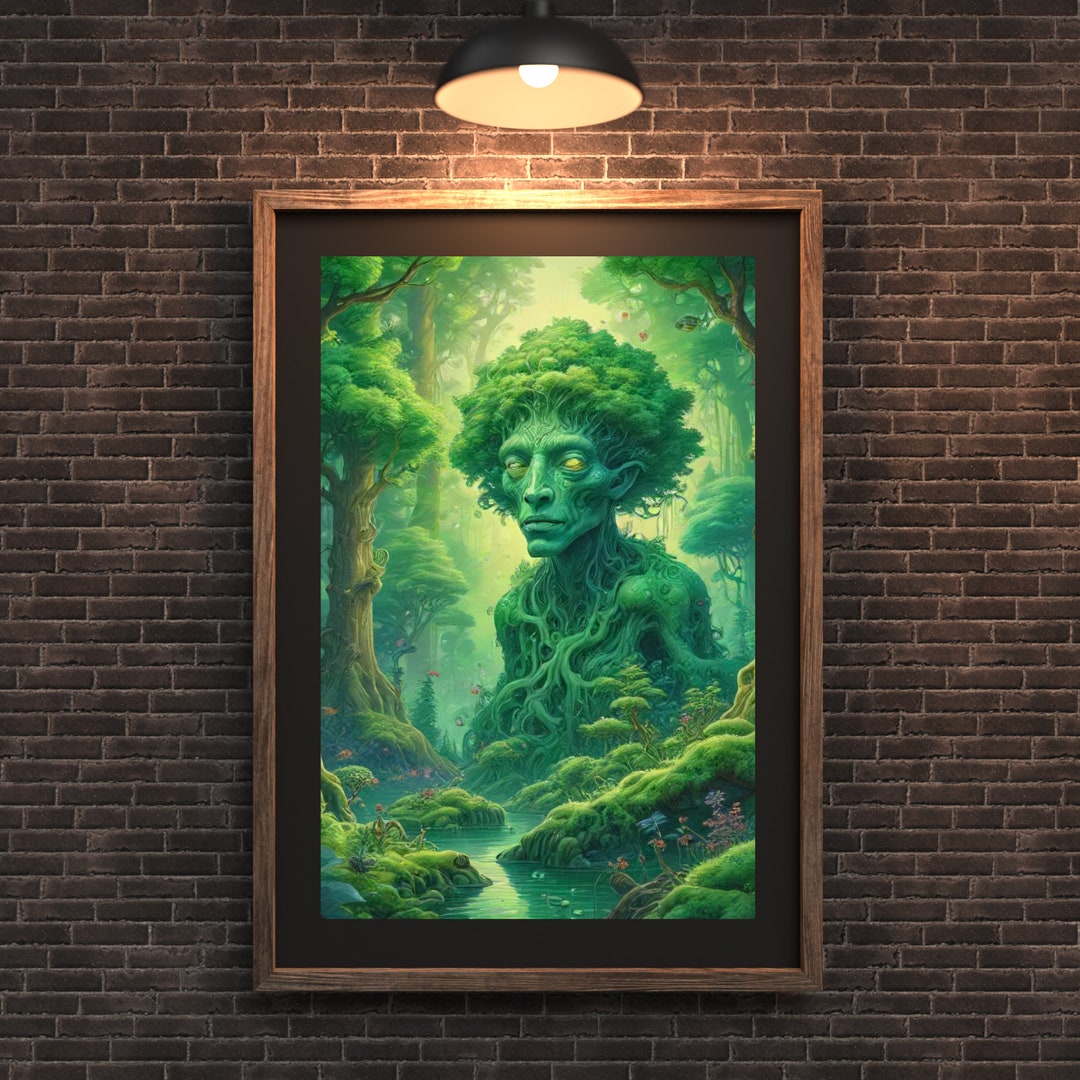 Green Man Rainforest Art Poster: Amazonian Forest Guardian Print - Etsy