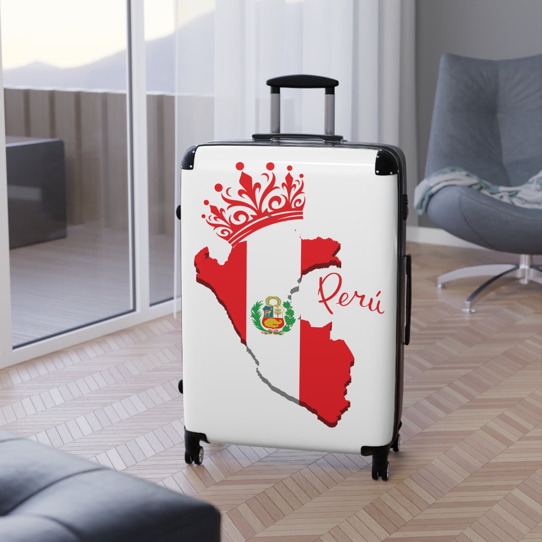 Flag of Peru Luggage, Peru Flag Travel Suitcase, Peruvian Map Suitcase ...