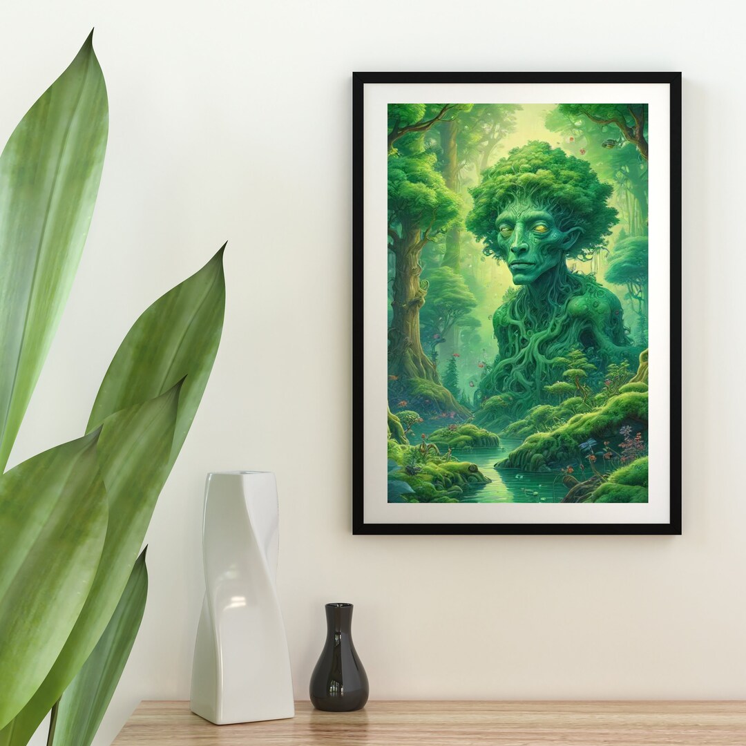 Green Man Poster, the Green Man Wall Art, Rainforest Poster,forest ...