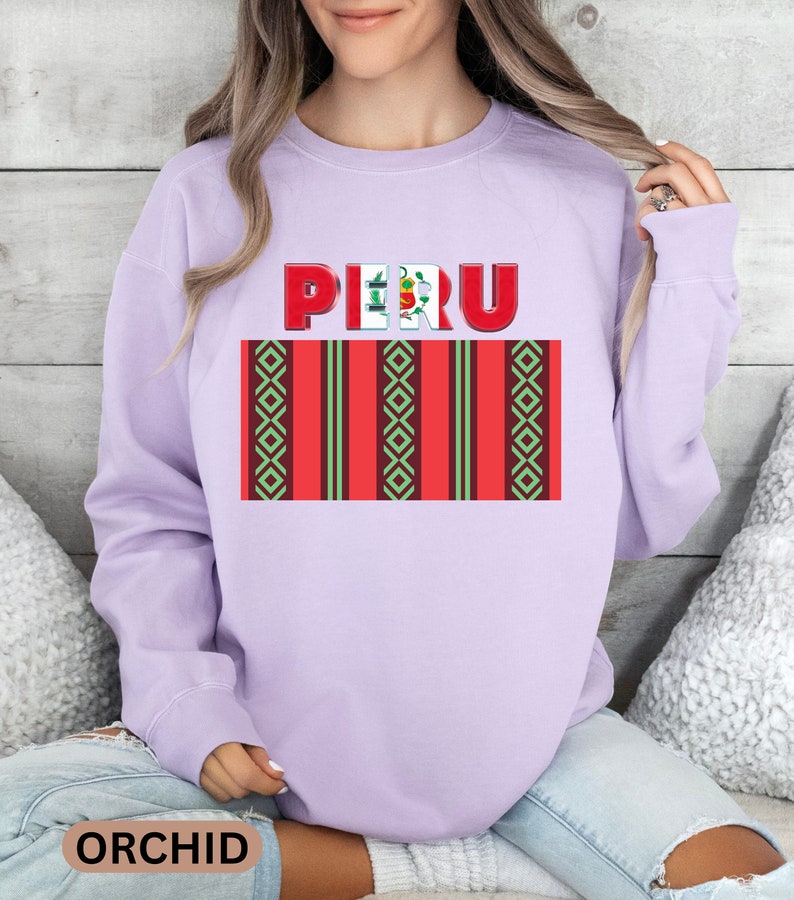 Peruvian Sweater With Peruvian Map Design, Peruana, Latina Shirt, Peru ...