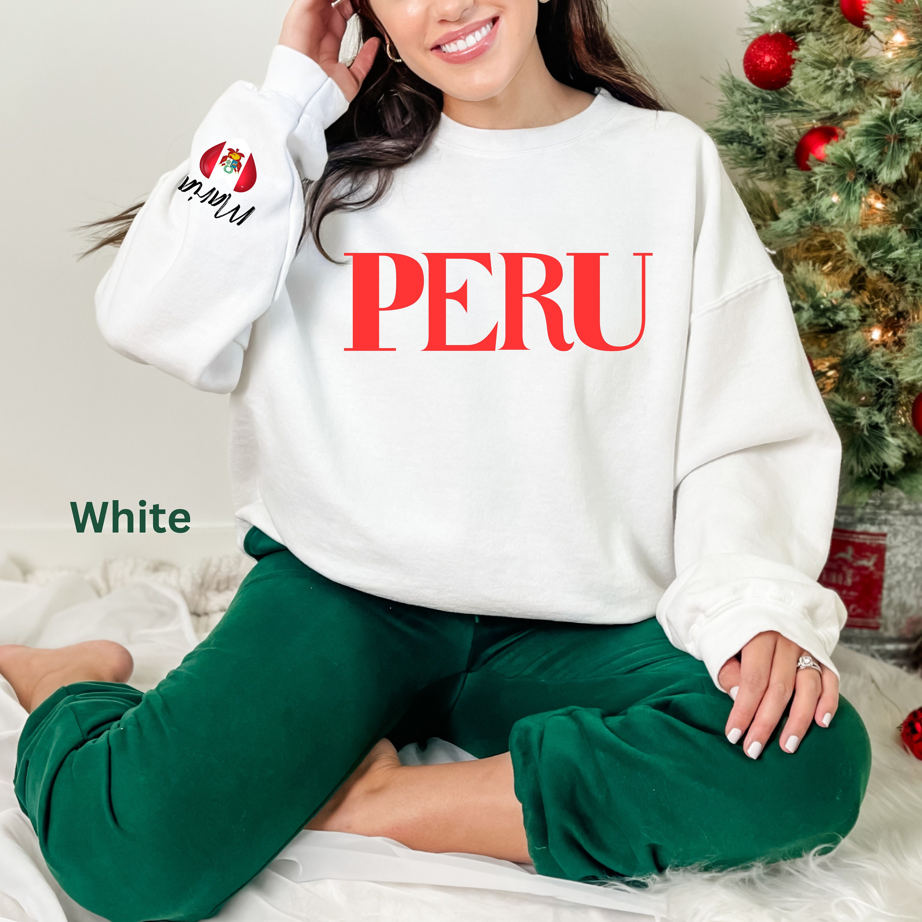 Personalized Peru Sweatshirt With Names Sleeve Sweatshirts - Etsy