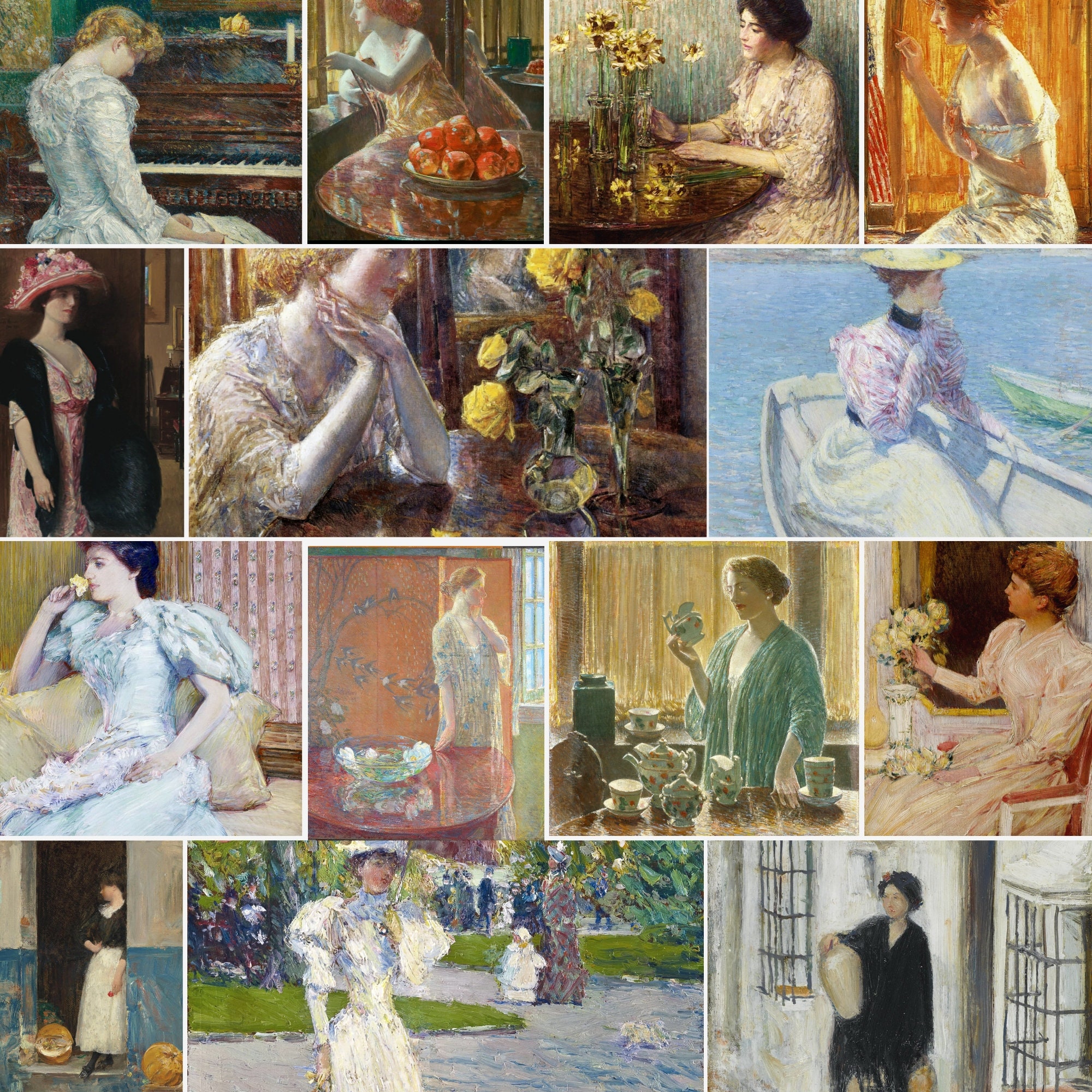 Digital Download VINTAGE GENRE PAINTING Art for Wall Decor Antique ...