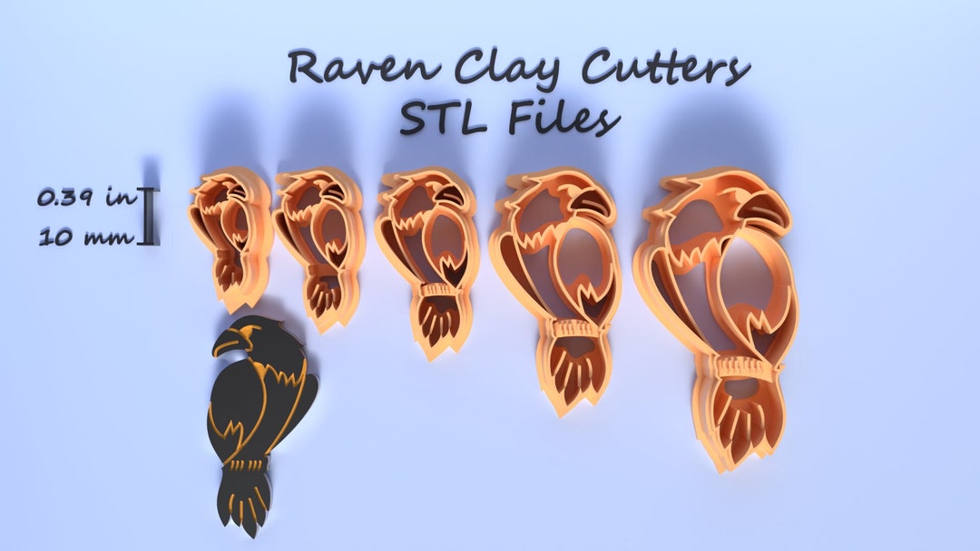 Digital STL File | Raven Polymer Clay Cutters 5 Sizes | 5 Files - Etsy
