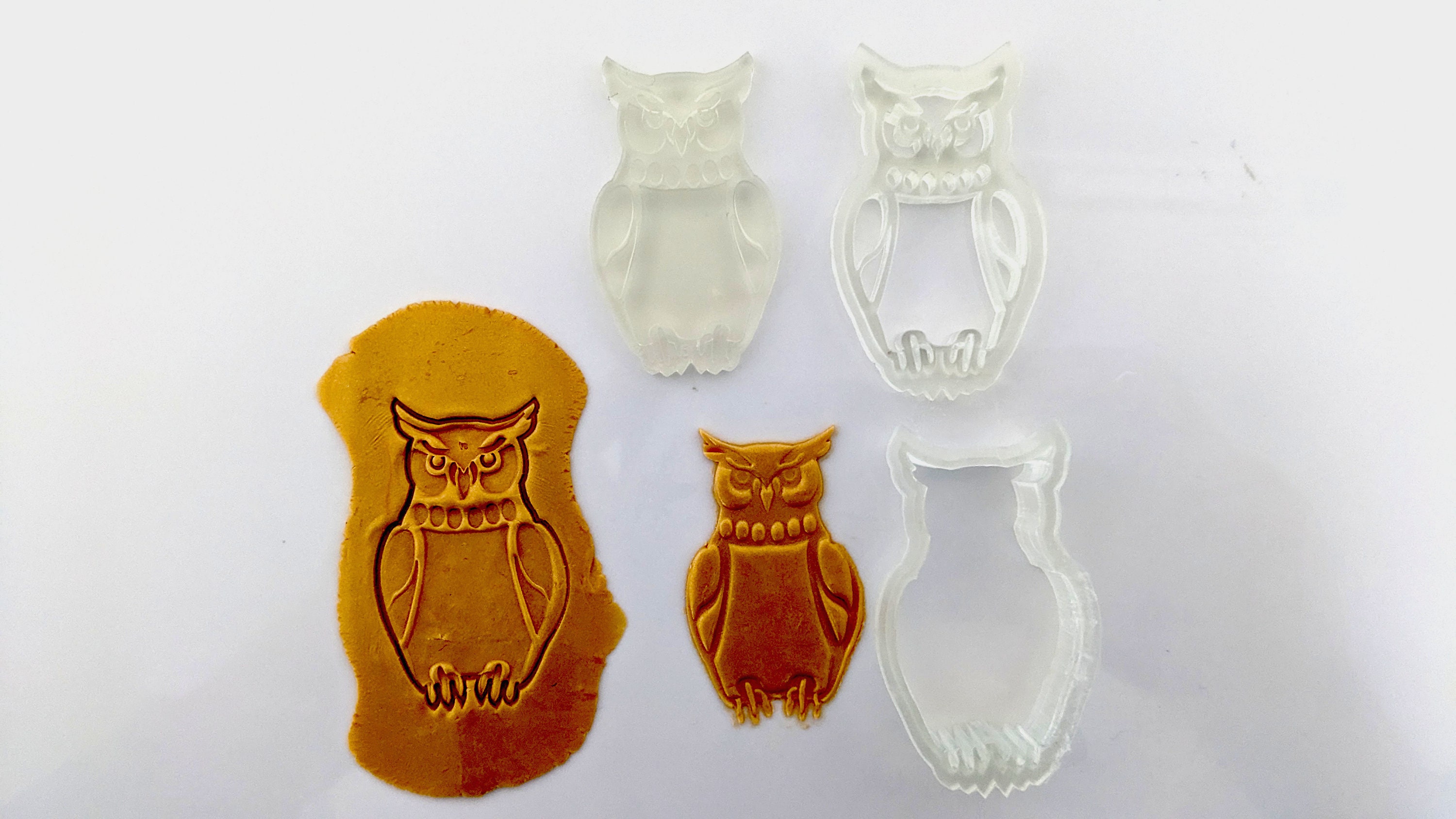 Digital STL File | Owl Polymer Clay Cutter With Embossing and Debossing ...