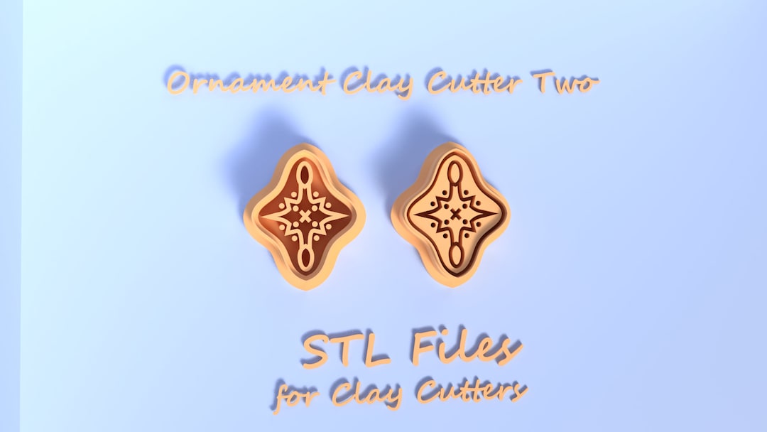 Digital STL File | Ornament Clay Cutter Rhombus Shape (embossing and Debossing Cutters) | 2 ...