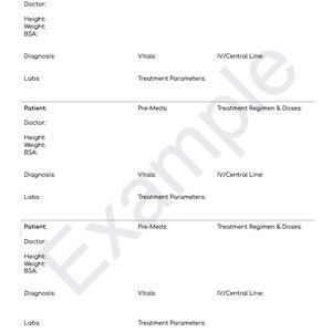 Outpatient Oncology Nurse Report Sheet - Etsy