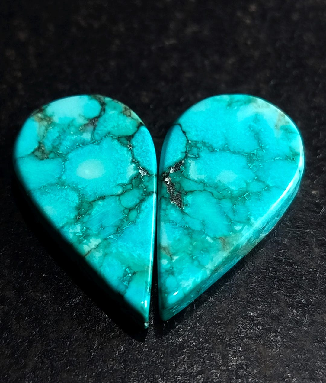 Natural Tibetan Turquoise Pear Shape Pair Cabochon for Earring Loose ...