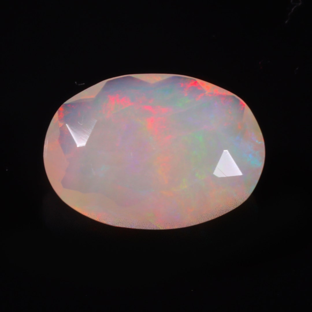 Natural Ethiopian Opal, Multi Fire Oval Faceted Gemstone, 1.60 Ct - Etsy