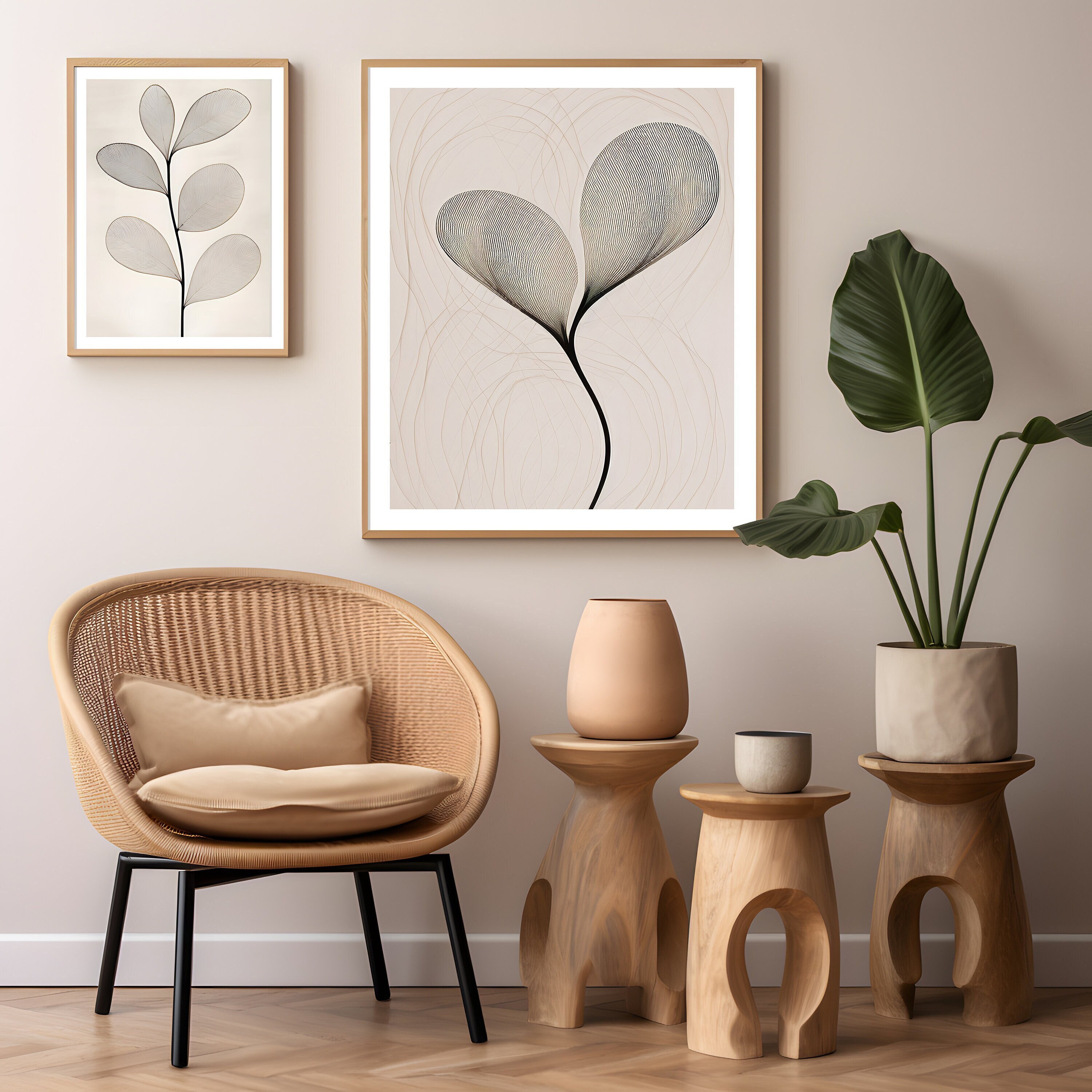 Wabi Sabi Flower Print, Zen Wall Art, Minimalist Decor, Abstract ...