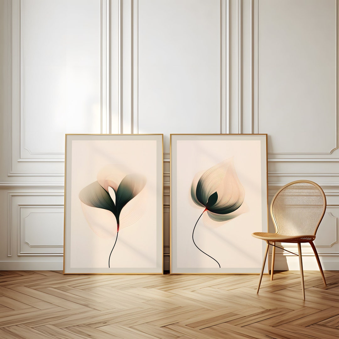 Wabi Sabi Flower Print, Sage Green Japandi Wall Art, Aesthetic Poster ...