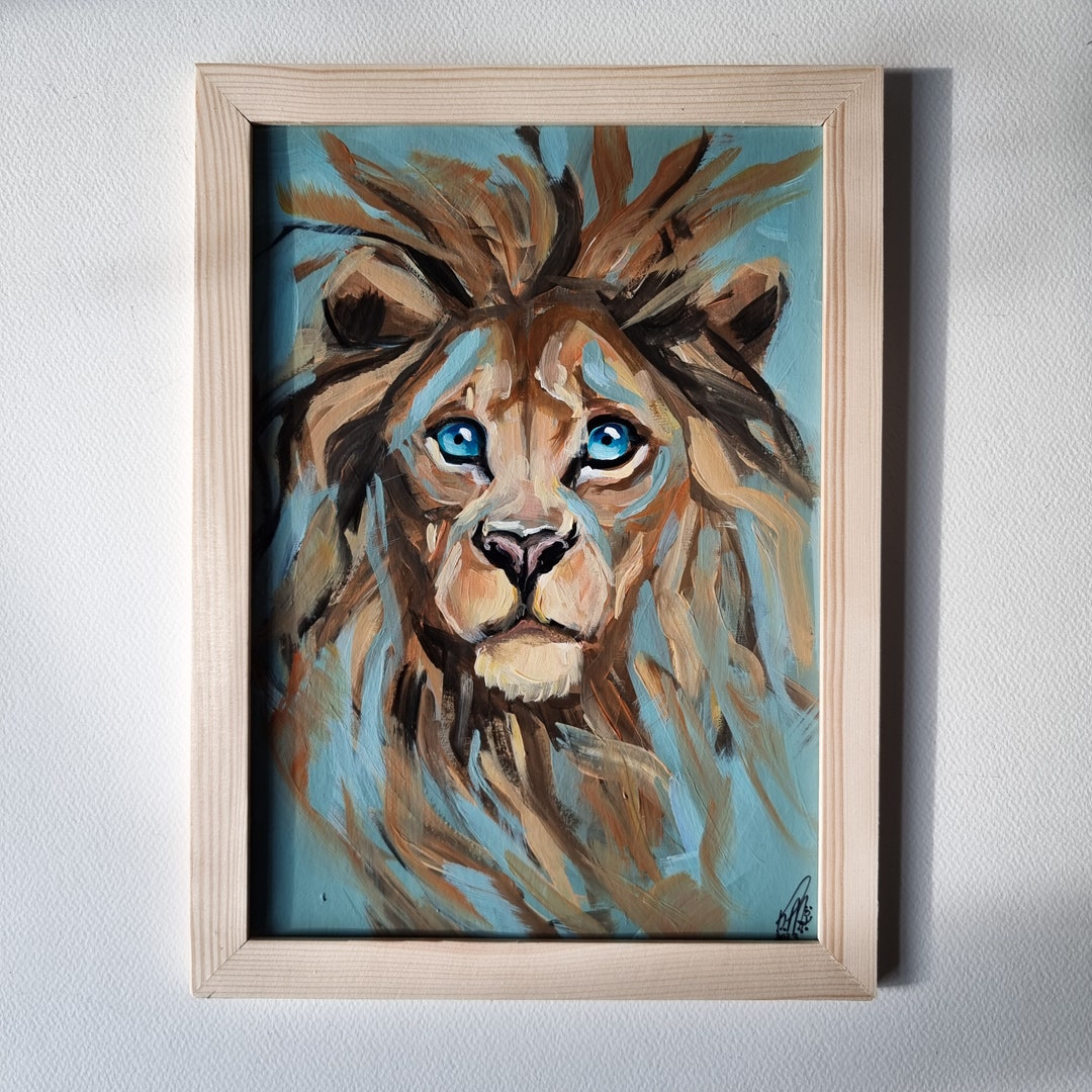 Leo Acrylic Painting, Lion, Zodiac Sign, Abstract Illustration, Wild ...