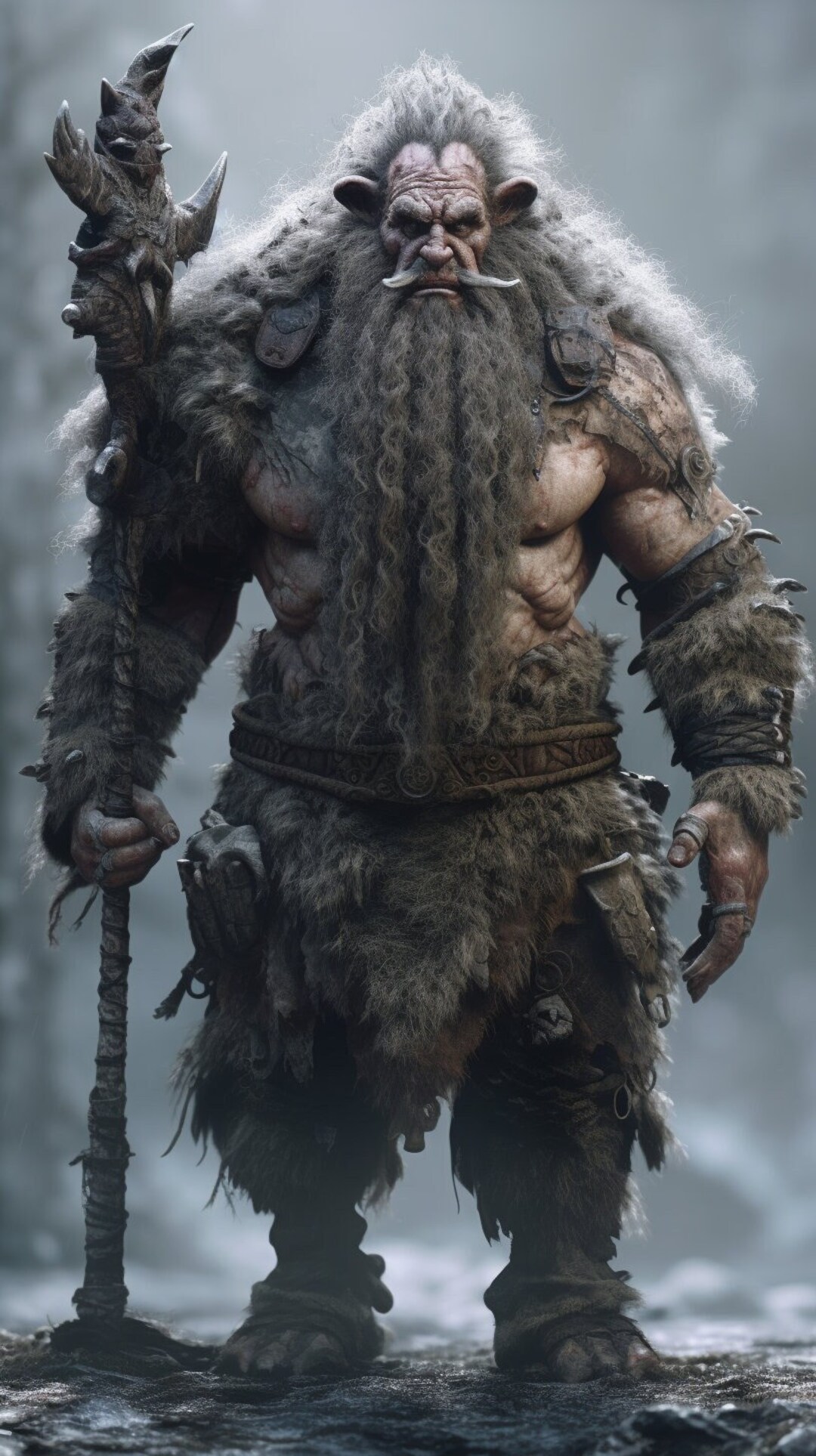 Barbarian Warrior Art 11x20 Detailed Digital Download for Fantasy Decor ...