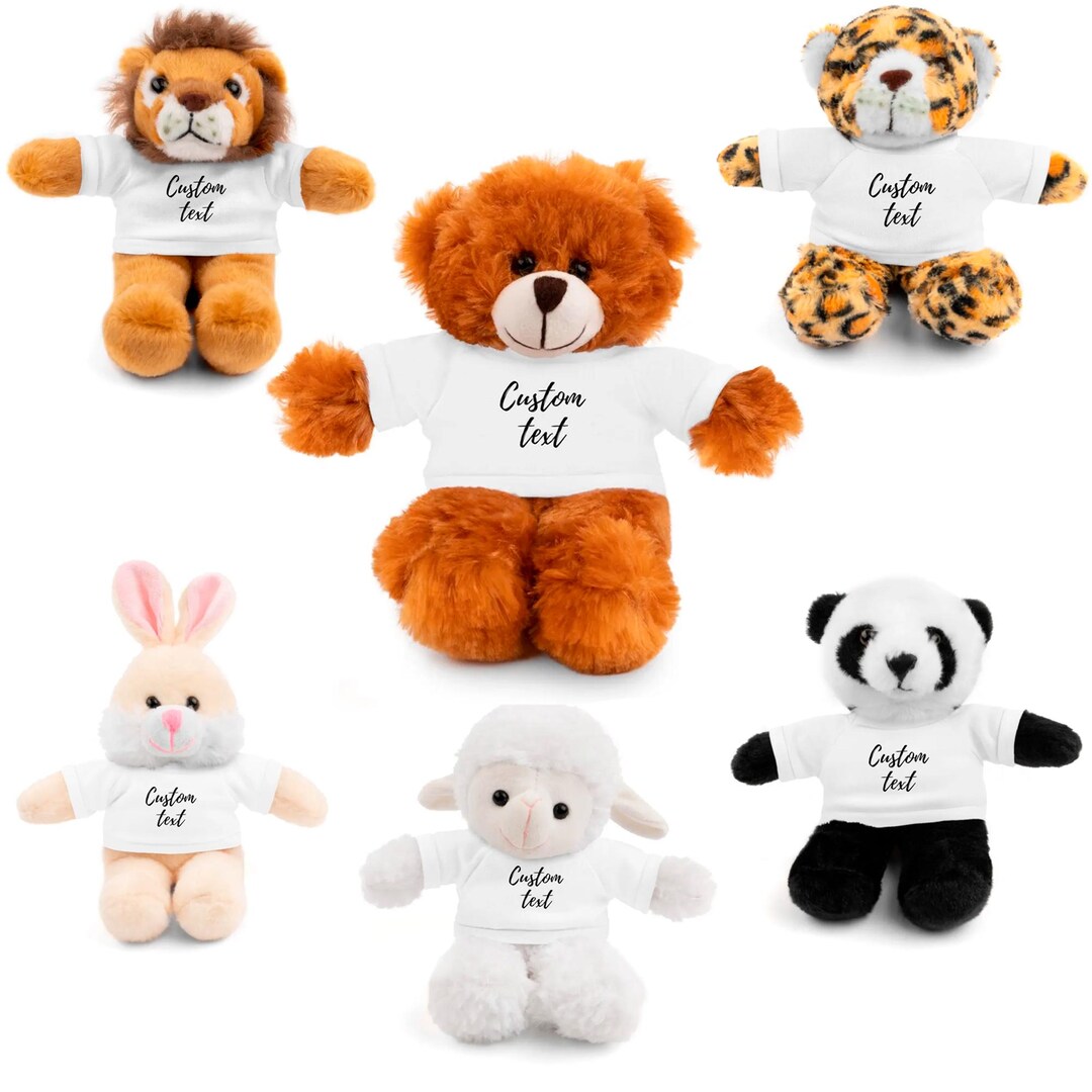 Custom Stuffed Animals With Tee, Custom Text,valentine's Day,stuffed ...