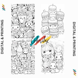 100 Cute Kawai Blooming Coloring Book for Adults and Children ...